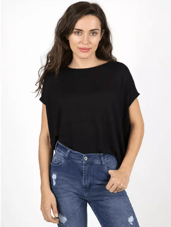 Remera Cuello Redondo Negra - Coppel