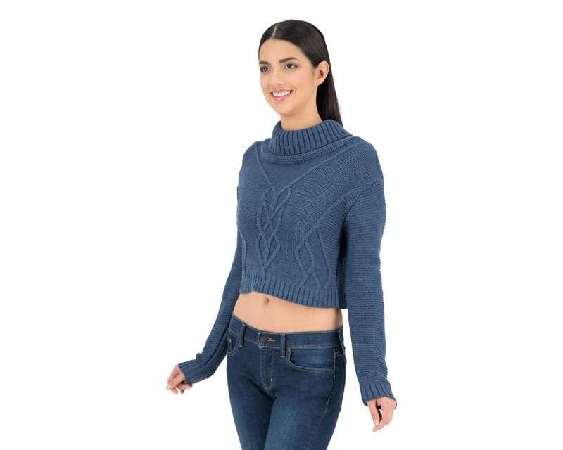 Sweater Corto Dama Tejido Color Indigo - Coppel