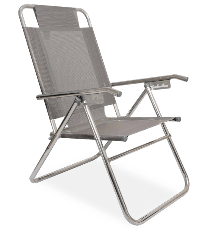 REPOSERA PLEGABLE 5 POSICIONES CON COVERSOL ALUMINIO GRIS - Coppel