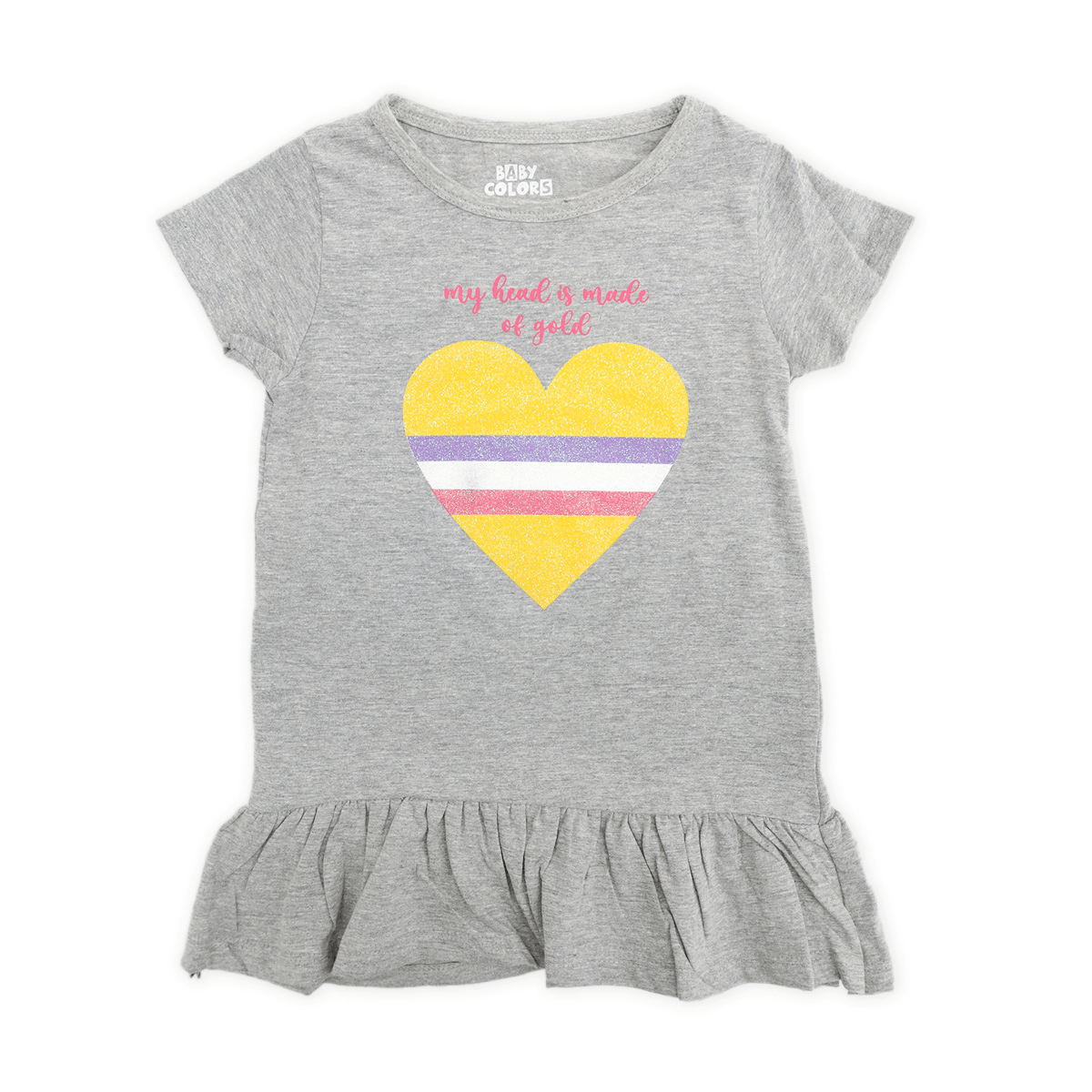 Remera Baby Colors YTFC-081 Gris Melange Niña - Coppel